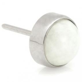 Threadless Titanium Bezel Set Moonstone Attachment