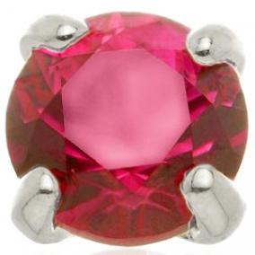 1.2mm Gauge 14ct White Gold Claw Set Ruby Gem Attachment - Internally ...